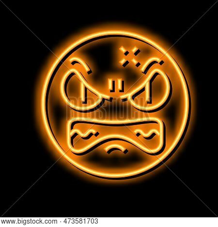 Angry Emoji Neon Vector & Photo (Free Trial) | Bigstock