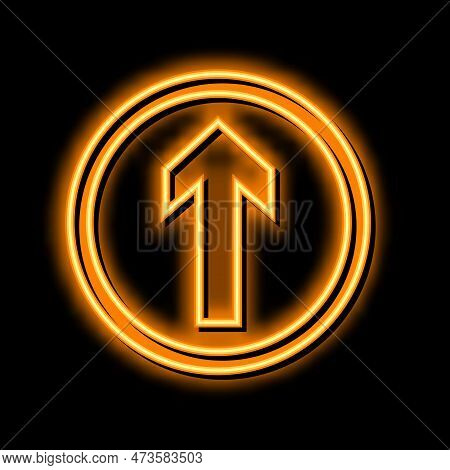 Arrow Road Sign Neon Vector & Photo (Free Trial) | Bigstock