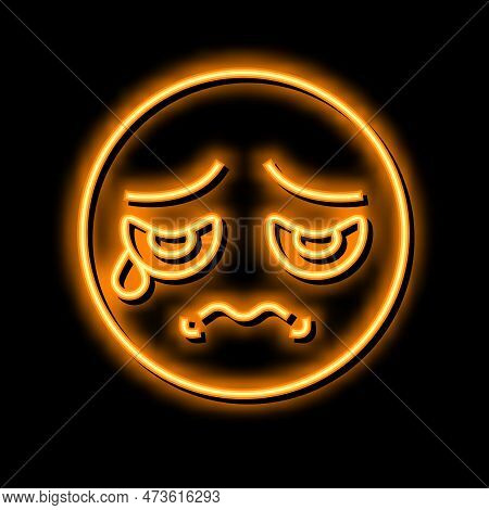 Sad Emoji Neon Light Vector & Photo (Free Trial) | Bigstock