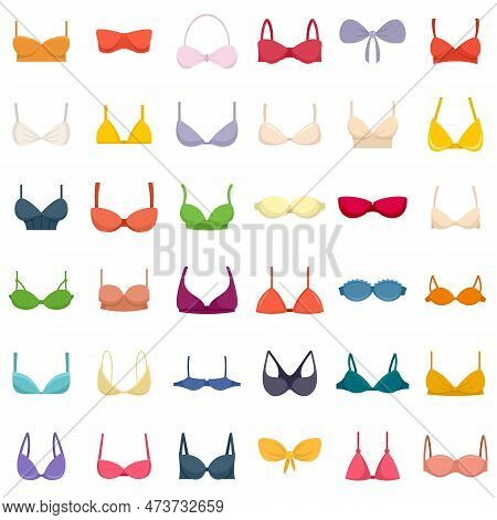 Bra Icons Set. Flat Image & Photo (Free Trial) | Bigstock