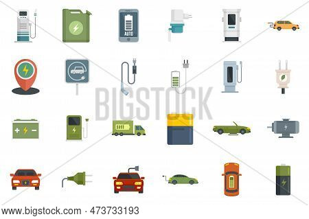 Hybrid Car Icons Set. Image & Photo (Free Trial) | Bigstock