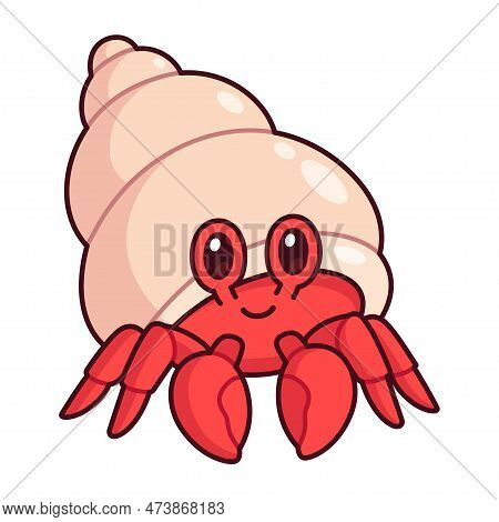 Cute Cartoon Hermit Vector & Photo (Free Trial) | Bigstock