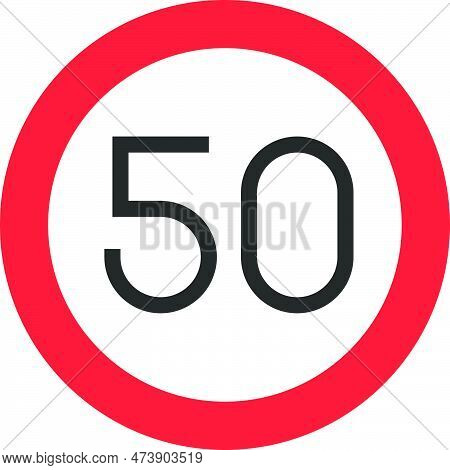 50 Speed Limit Sign Vector & Photo (Free Trial) | Bigstock