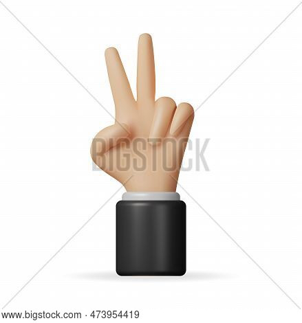 3d Hand Showing Two Vector & Photo (Free Trial) | Bigstock