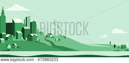 Eco City Landscape Vector & Photo (Free Trial) | Bigstock