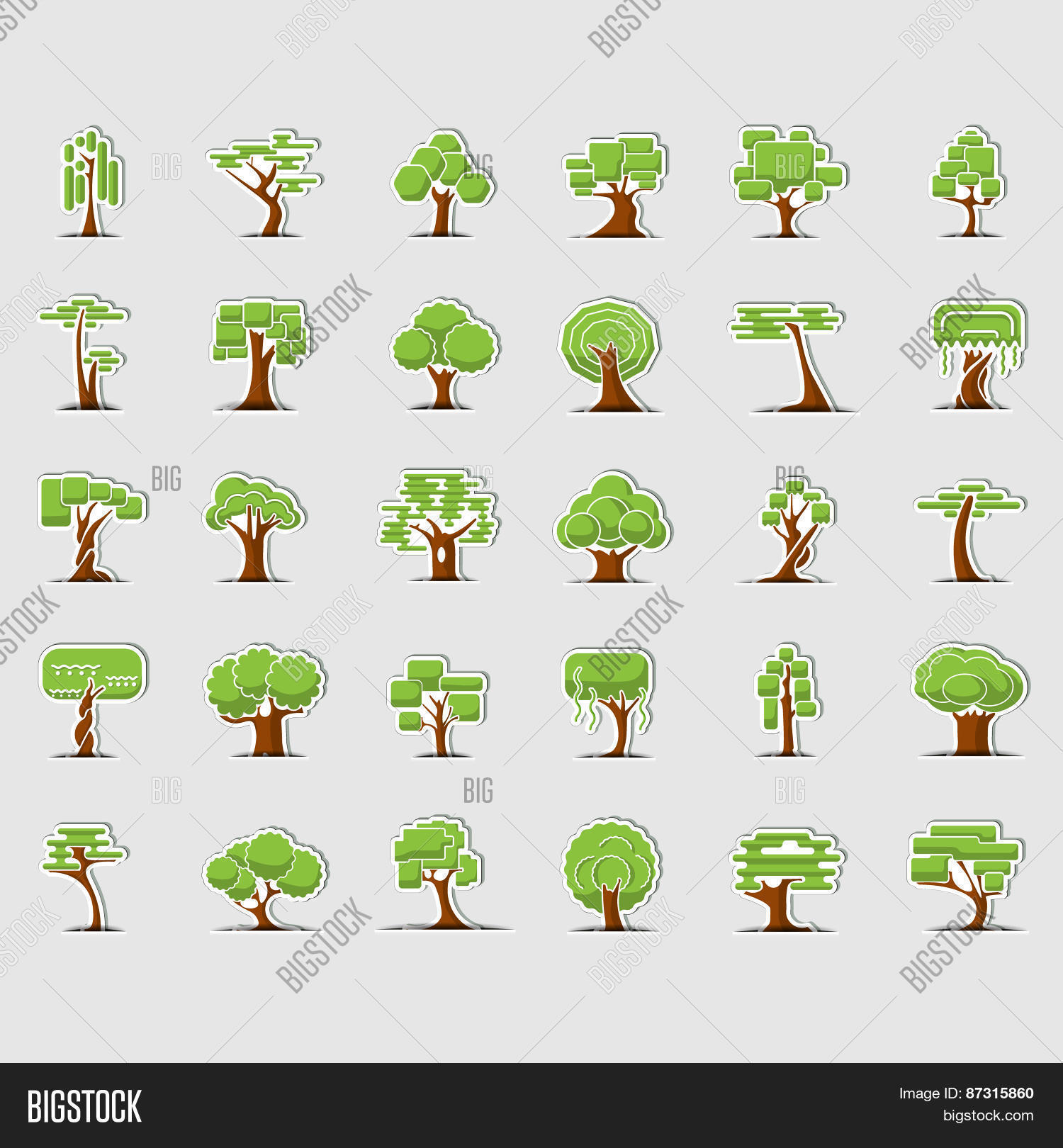 Tree Symbols Green Vector & Photo (Free Trial) | Bigstock