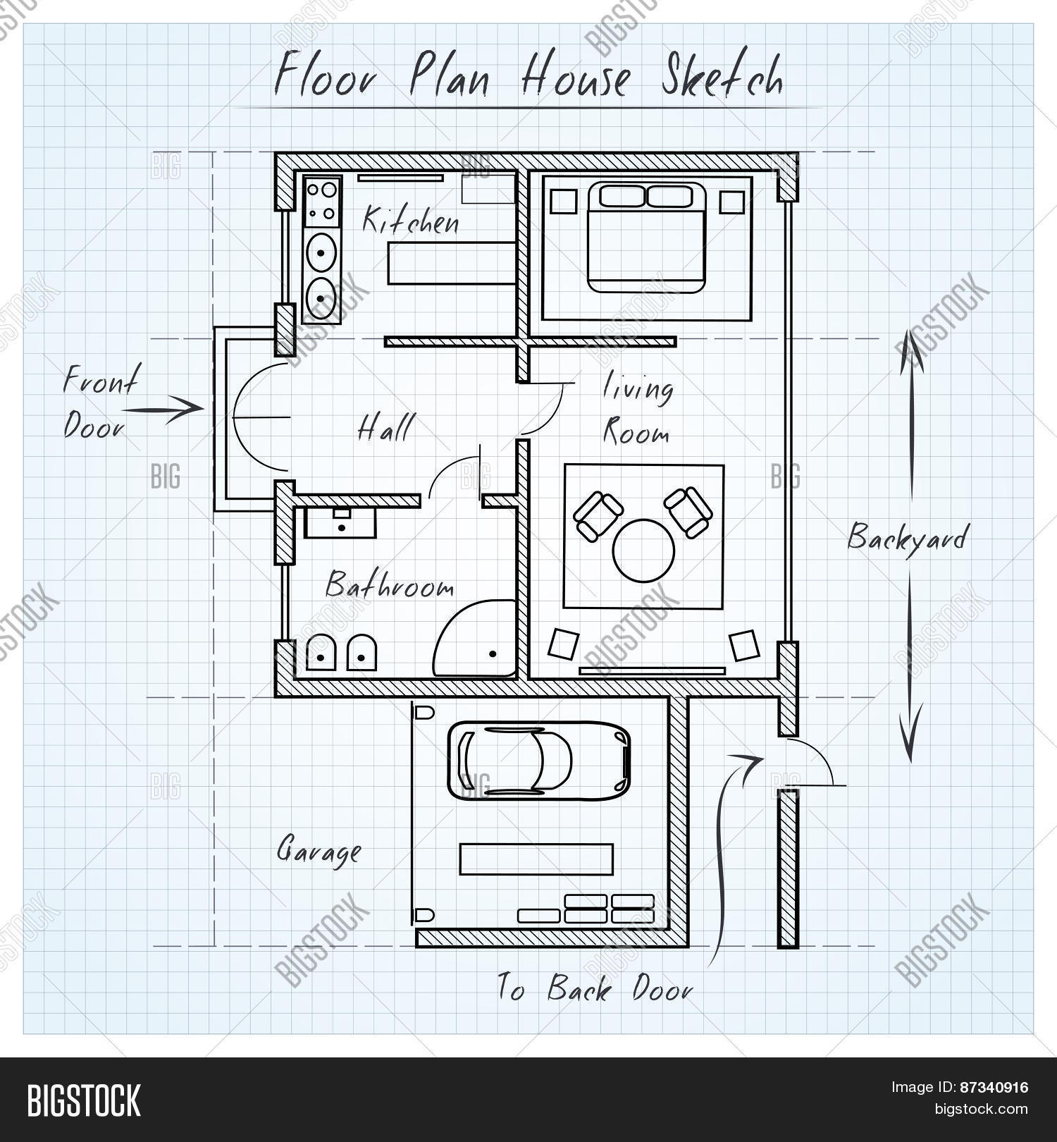 Floor Plan House Vector & Photo (Free Trial) | Bigstock