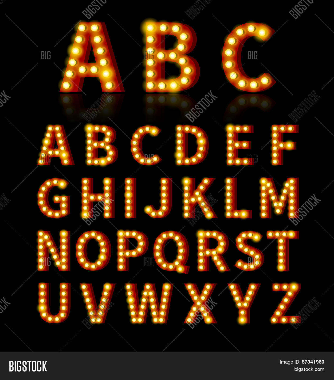 Lightbulb Font Vector & Photo (Free Trial) | Bigstock