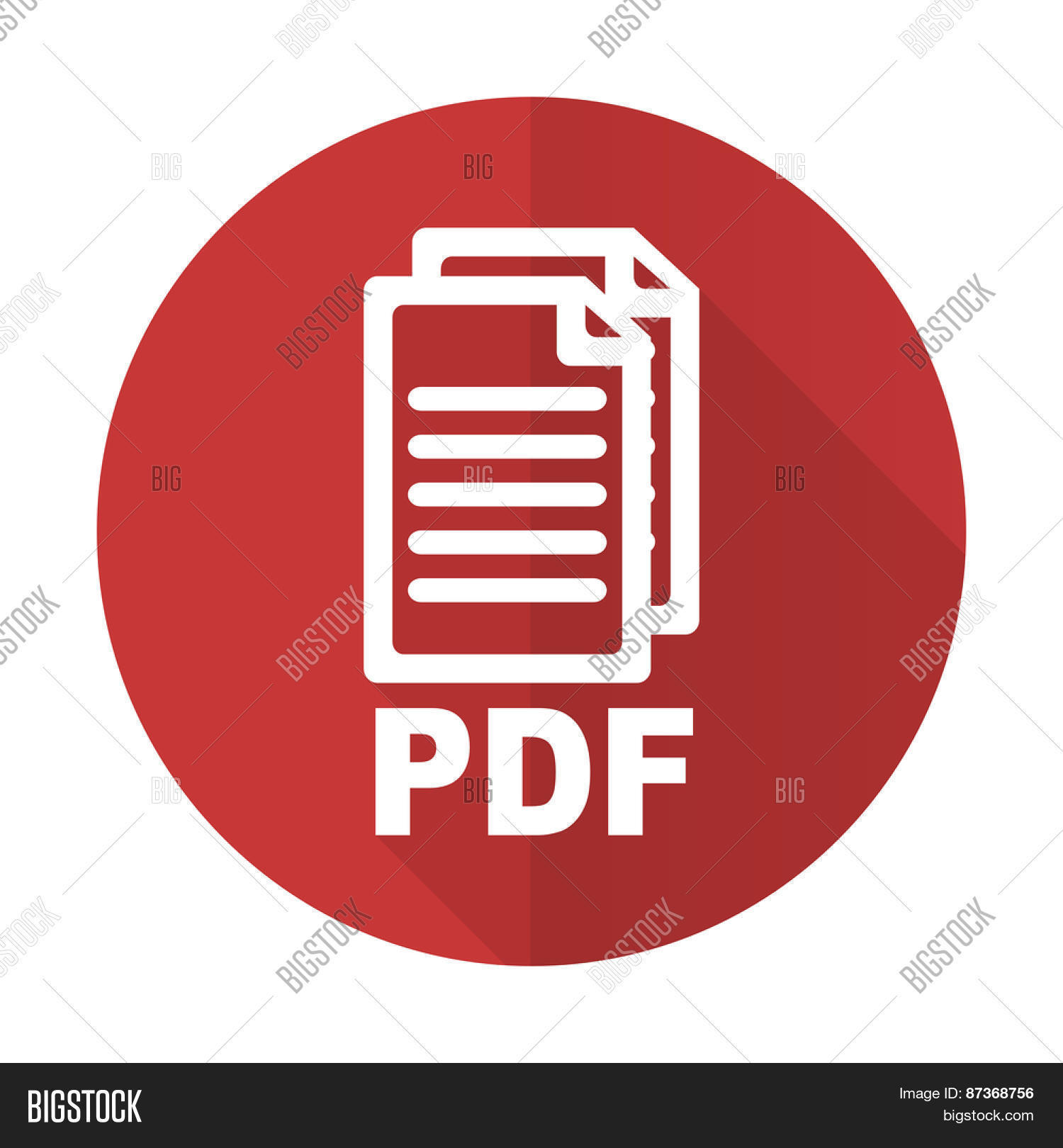 Pdf Red Flat Icon Pdf Image & Photo (Free Trial) | Bigstock