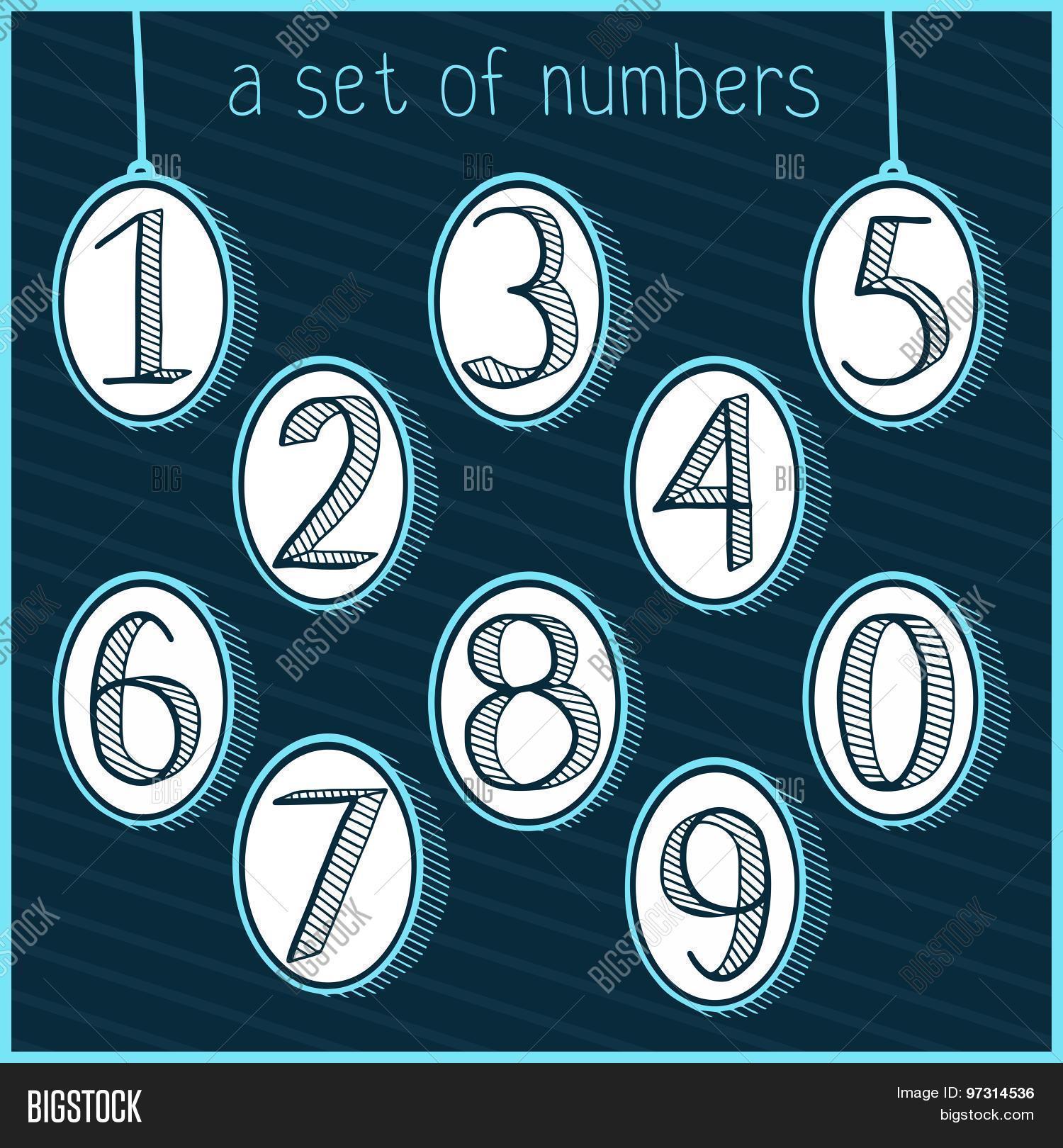 Set Painted Numbers. Vector & Photo (Free Trial) | Bigstock