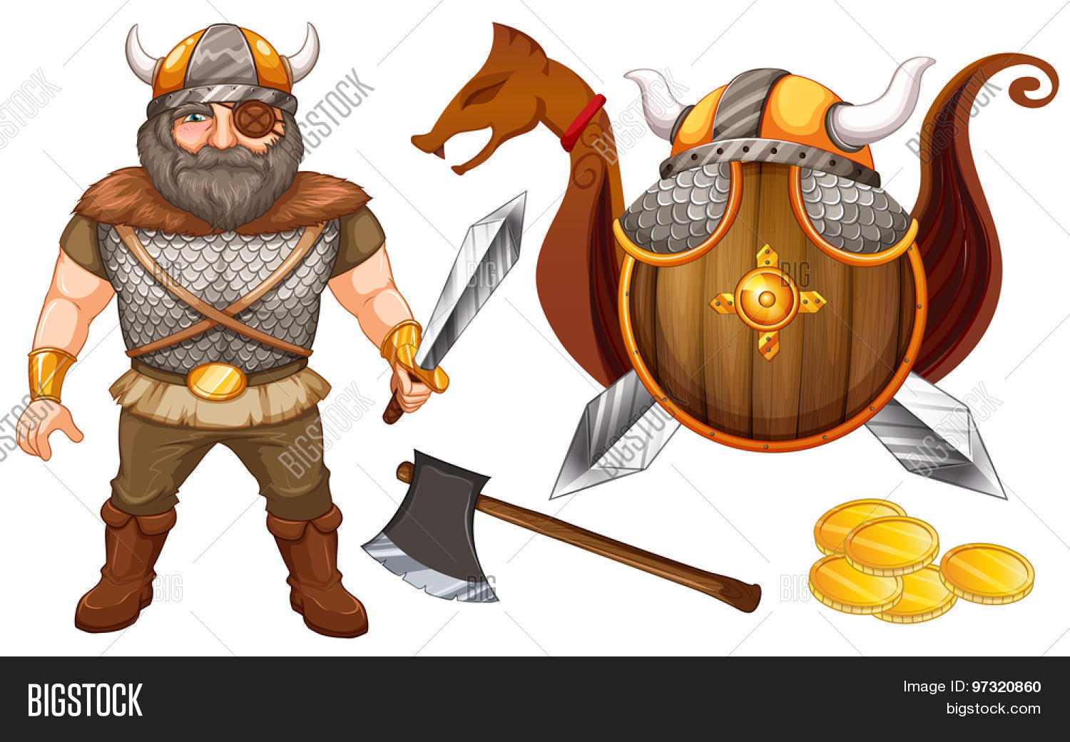 Male Viking Eyepatch Vector & Photo (Free Trial) | Bigstock