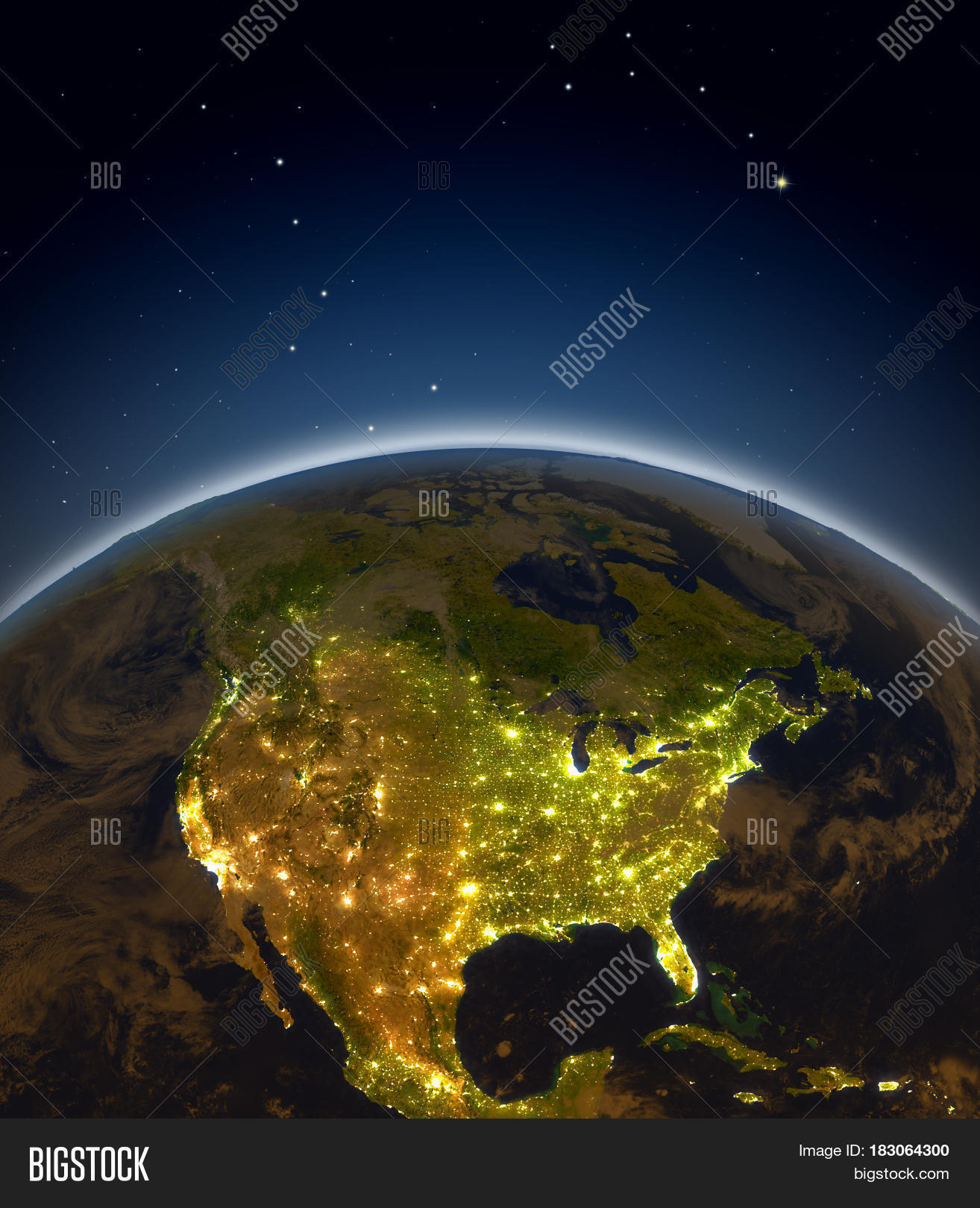 North America Night Image & Photo (Free Trial) | Bigstock