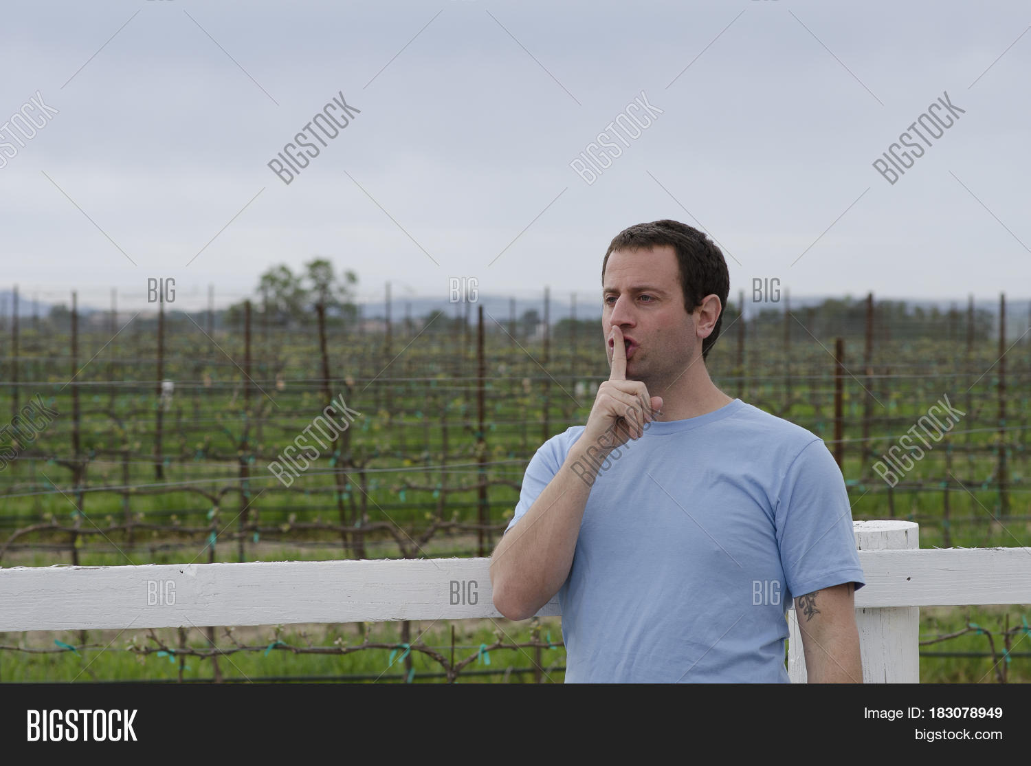 Shh... Man His Finger Image & Photo (Free Trial) | Bigstock