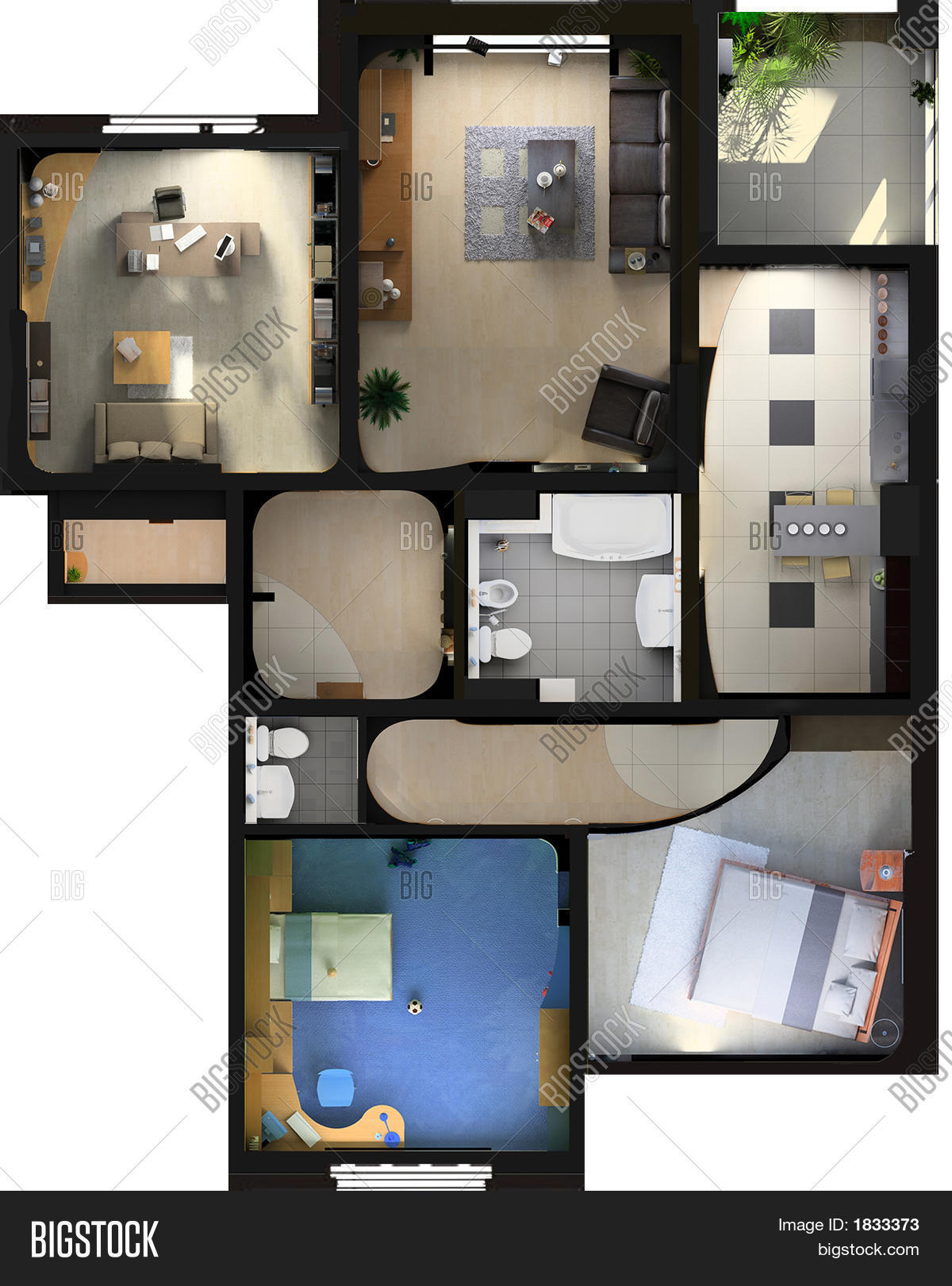 Modern Flat Interior Image & Photo (Free Trial) | Bigstock