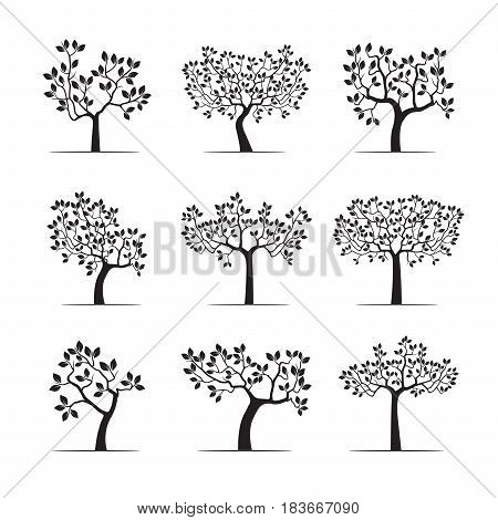 Set Shape Trees Leafs Vector & Photo (Free Trial) | Bigstock