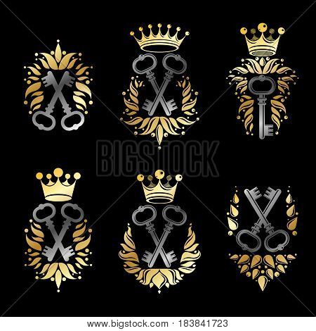 Ancient Keys Emblems Vector & Photo (Free Trial) | Bigstock