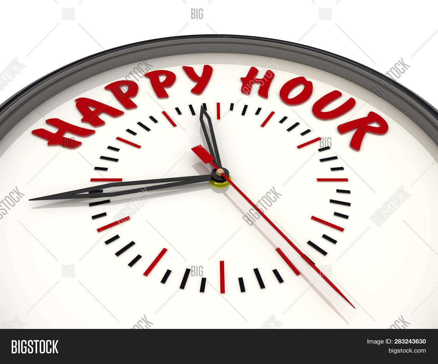 Happy Hour. Clock Text Image & Photo (Free Trial) | Bigstock