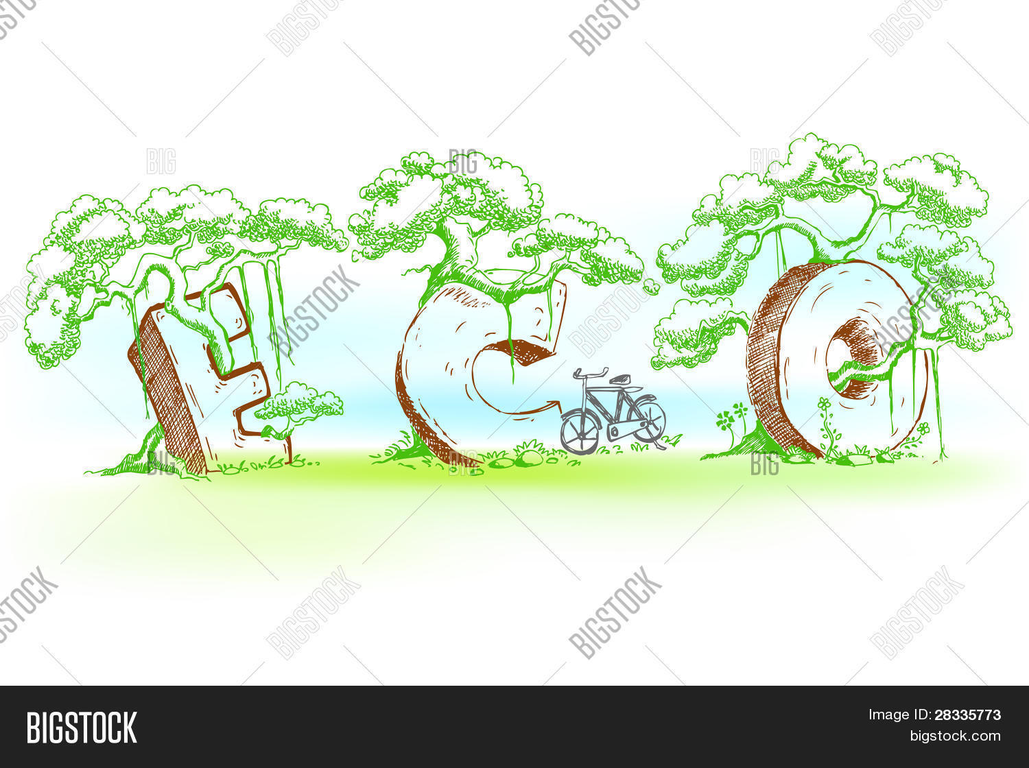 Illustration Eco Text Vector & Photo (Free Trial) | Bigstock