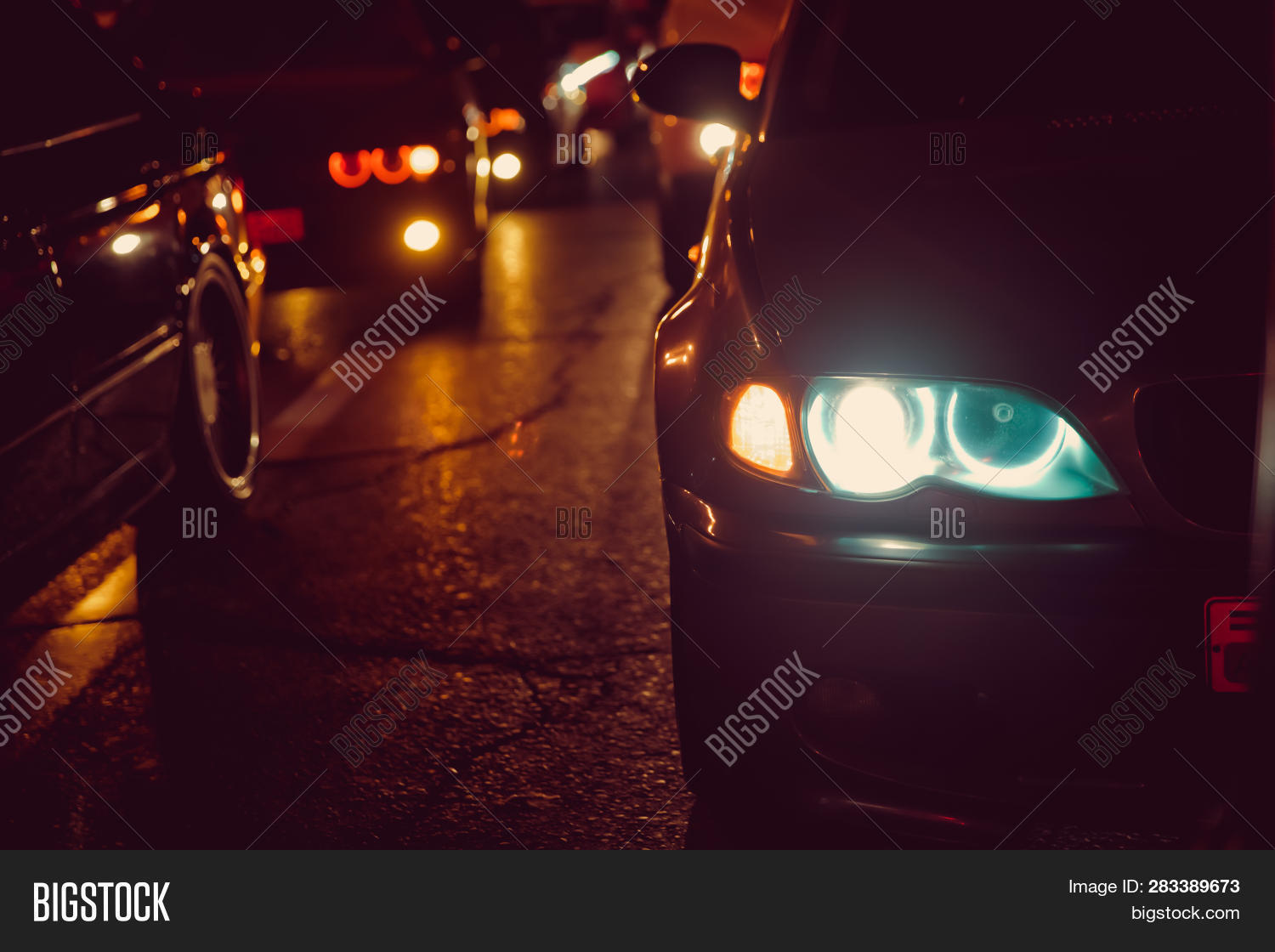 Night View Cars. Road Image & Photo (Free Trial) | Bigstock