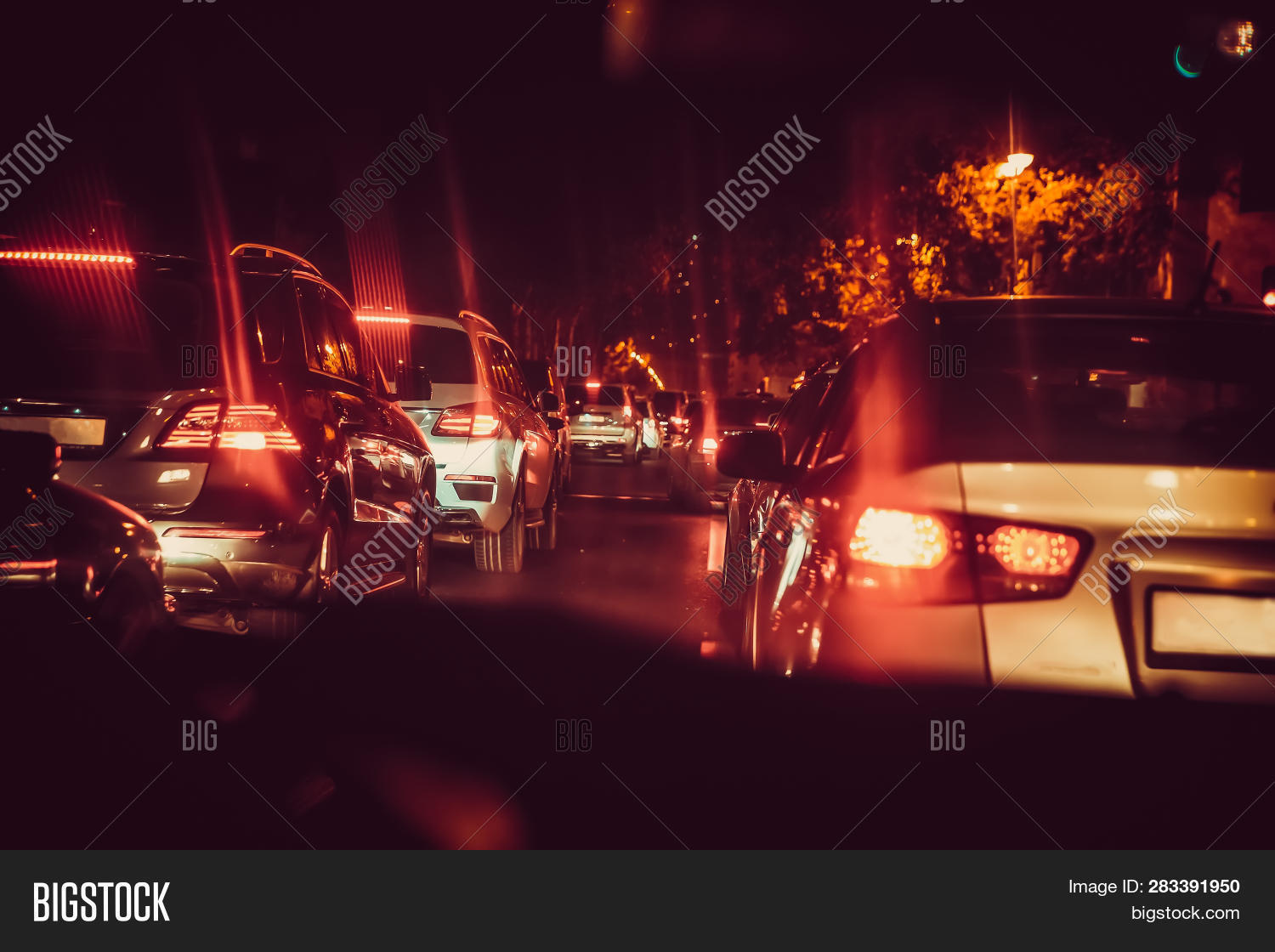 Cars Night Traffic Jam Image & Photo (Free Trial) | Bigstock