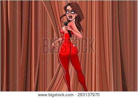 Cartoon Woman Singing Vector & Photo (Free Trial) | Bigstock