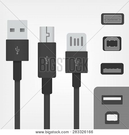Usb Type Type B Vector & Photo (Free Trial) | Bigstock