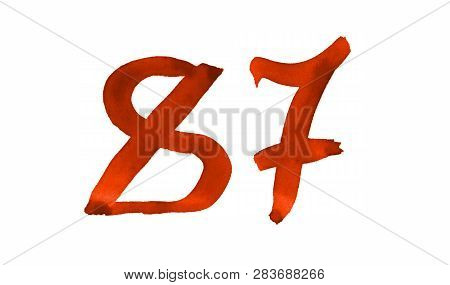 Number 87, Painted Image & Photo (Free Trial) | Bigstock