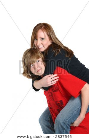 Girl Riding Piggyback Image & Photo (Free Trial) | Bigstock