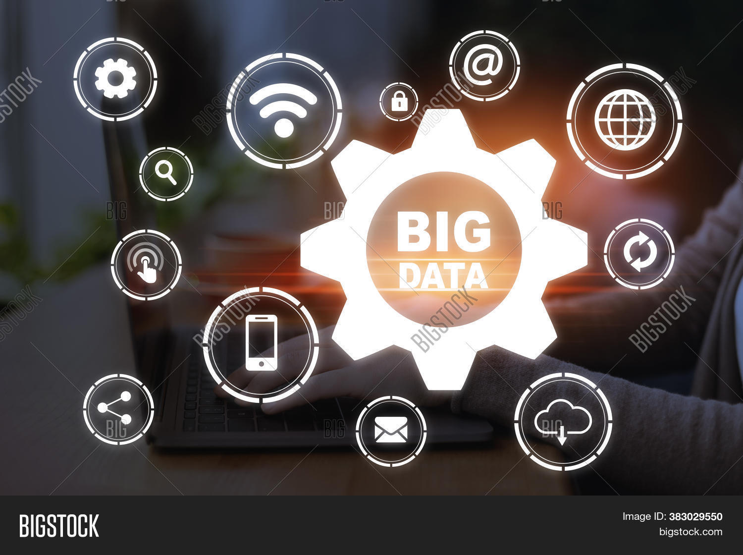 Big Data Text Cogwheel Image & Photo (Free Trial) | Bigstock