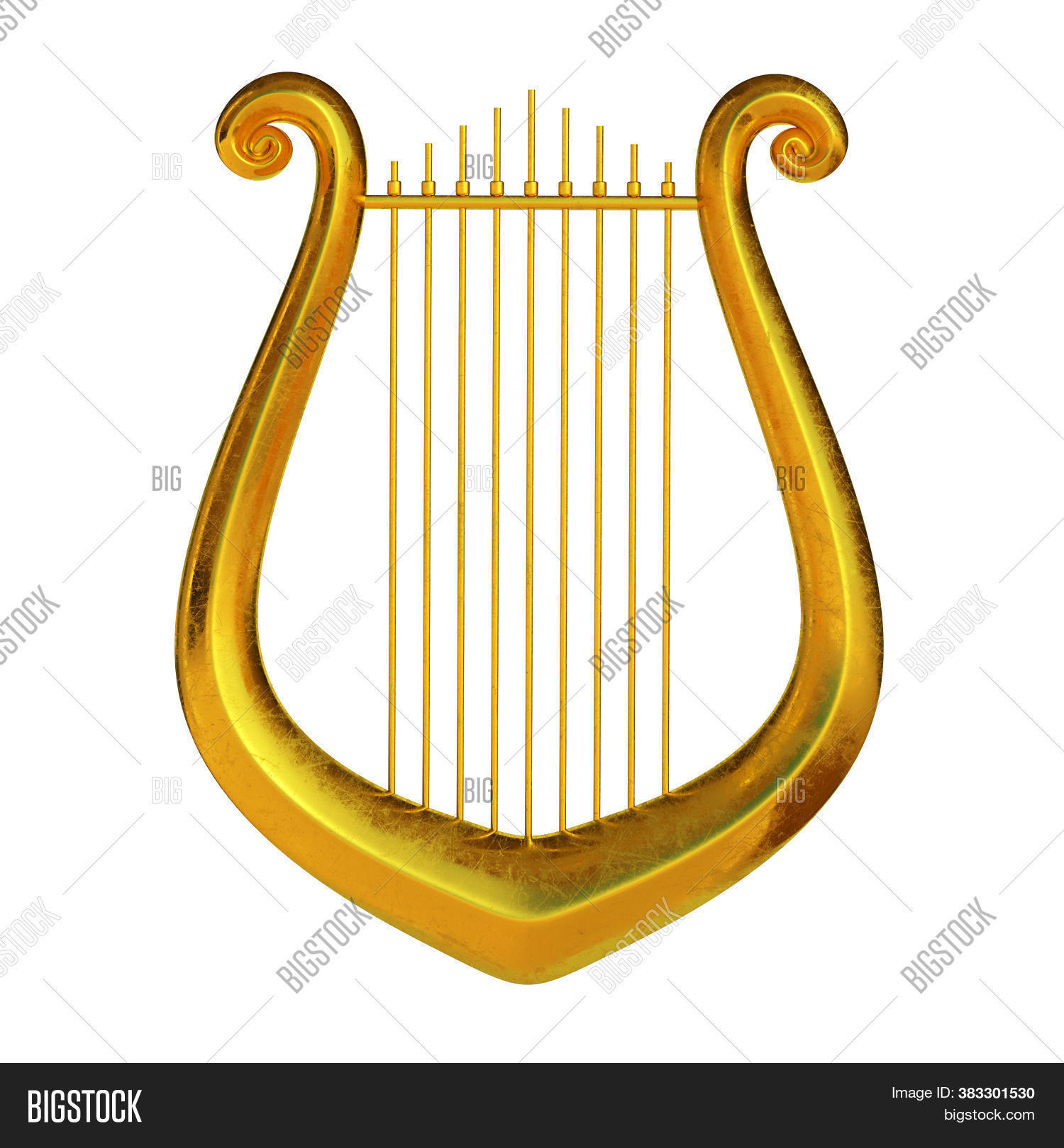 Golden Lyre Isolated Image & Photo (Free Trial) | Bigstock