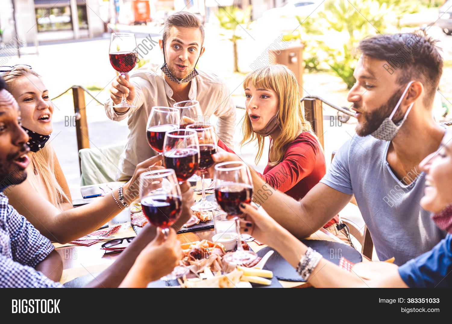 Friends Toasting Red Image & Photo (Free Trial) | Bigstock