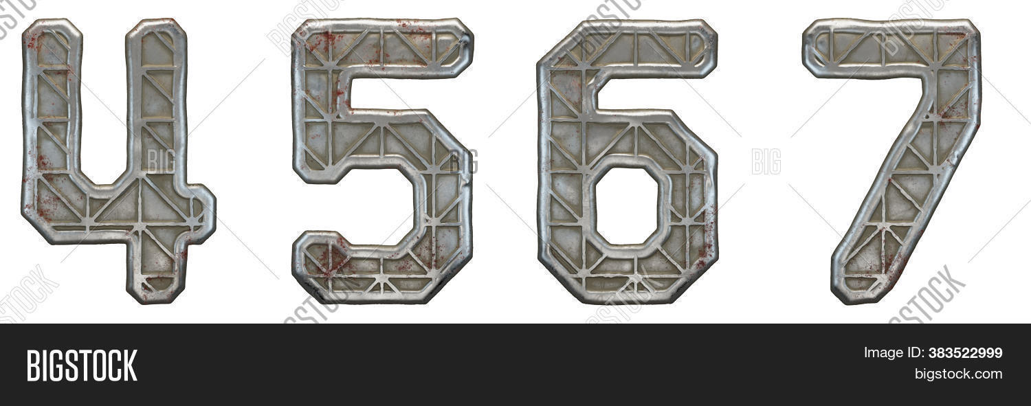 Set Numbers 4, 5, 6, 7 Image & Photo (Free Trial) | Bigstock