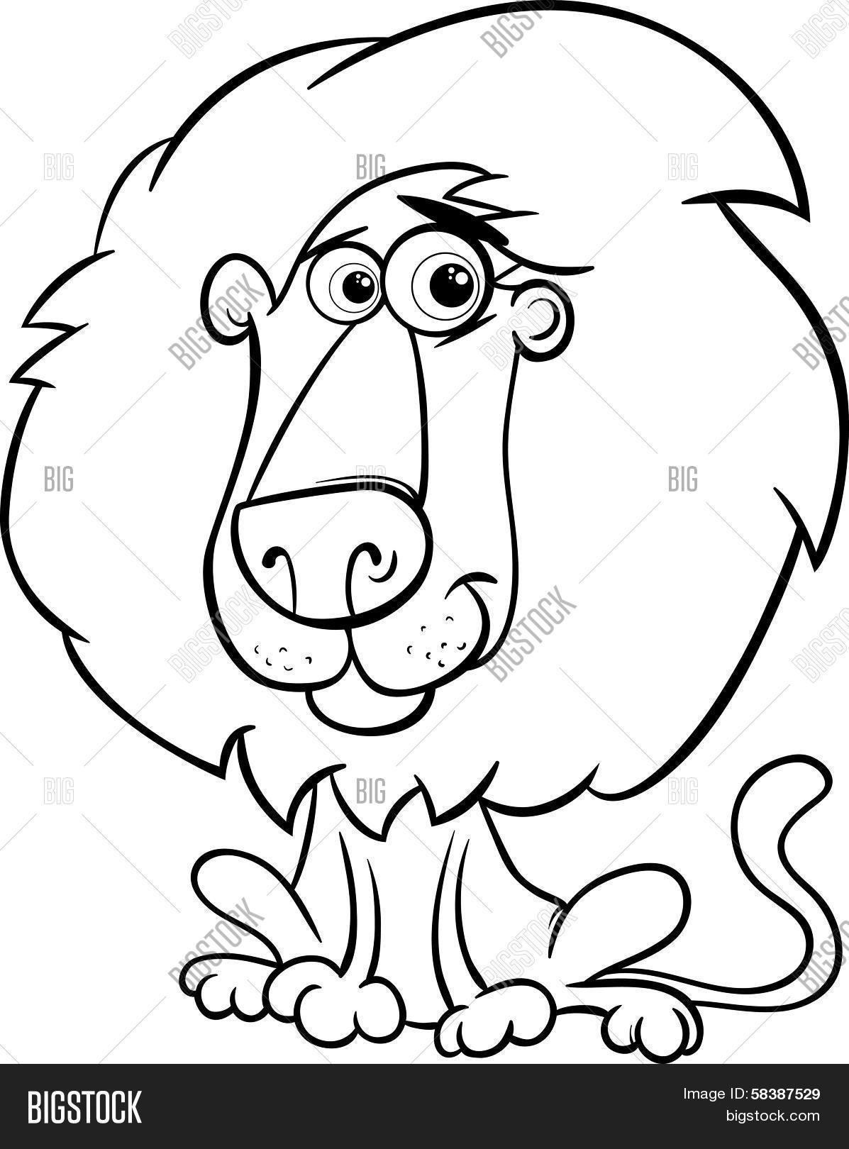 Lion Cartoon Coloring Vector & Photo (Free Trial) | Bigstock