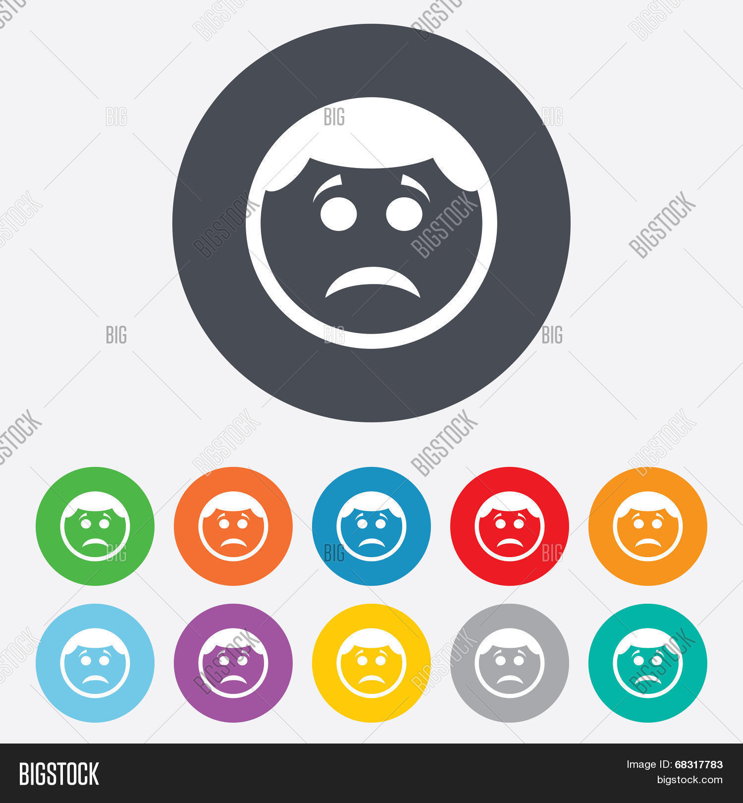 Sad Face Sign Icon. Vector & Photo (Free Trial) | Bigstock