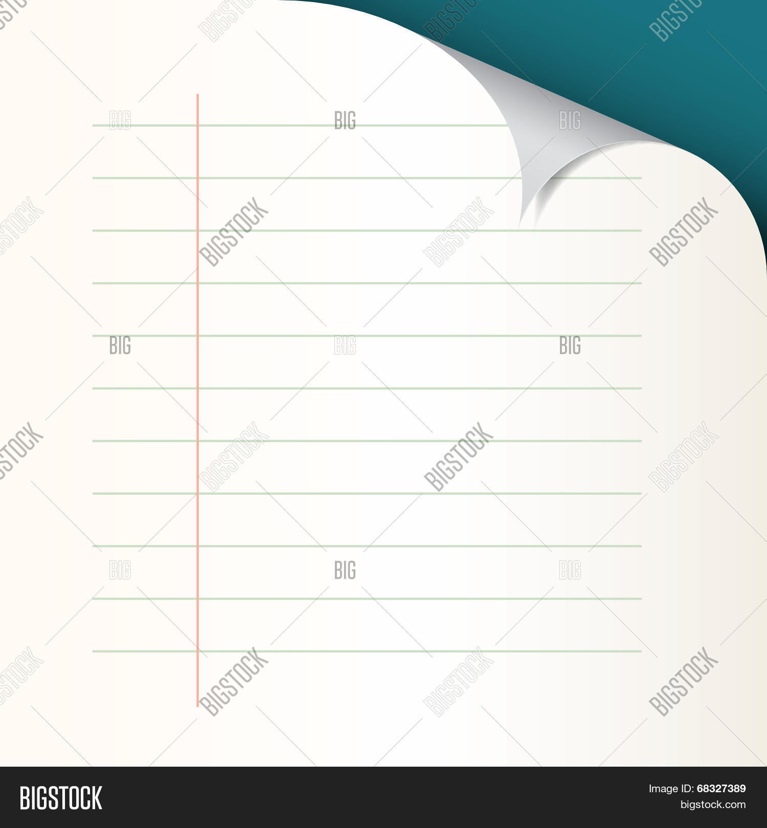 Lined Paper Bent Vector & Photo (Free Trial) | Bigstock