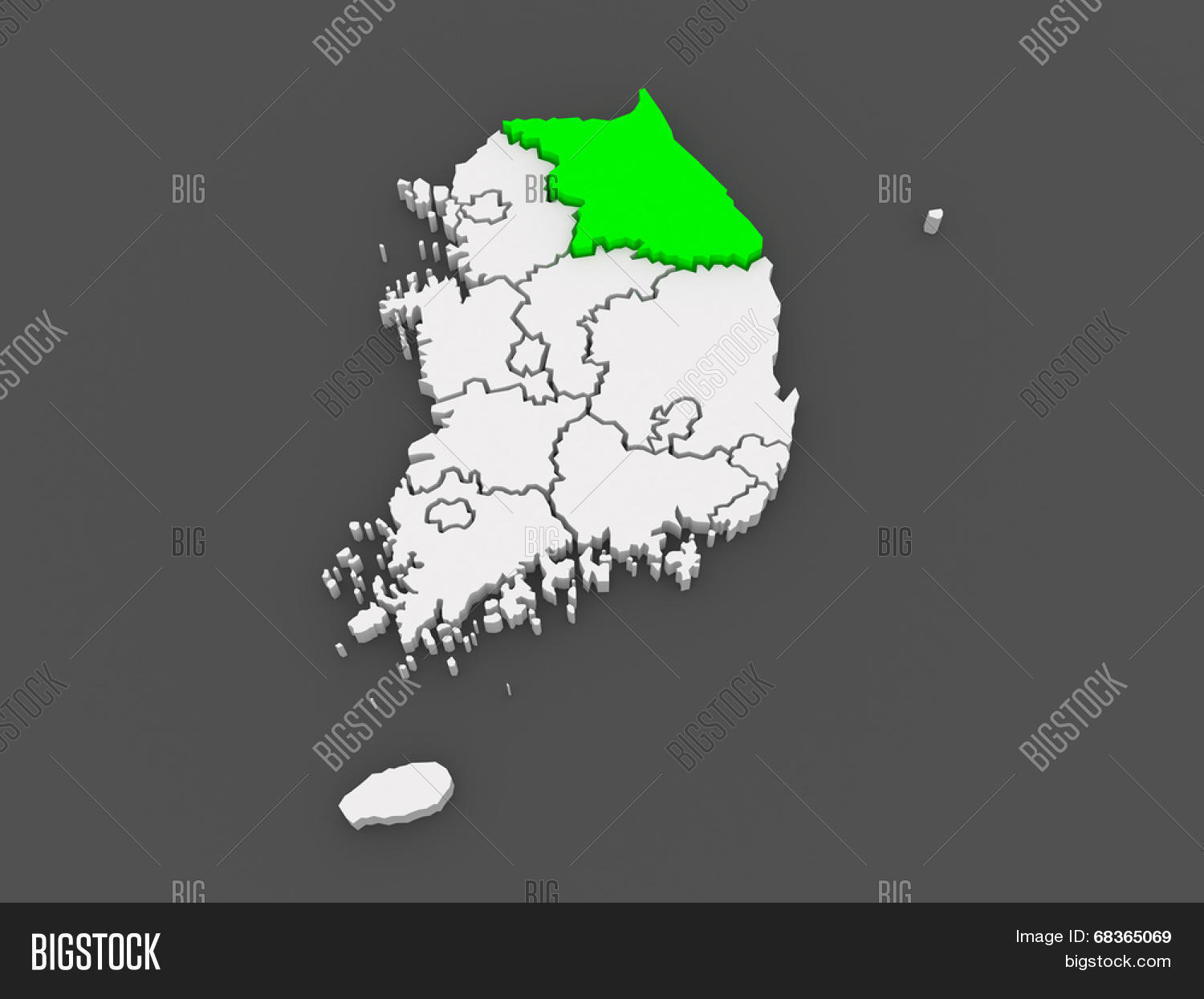 Map Gangwon. South Image & Photo (Free Trial) | Bigstock