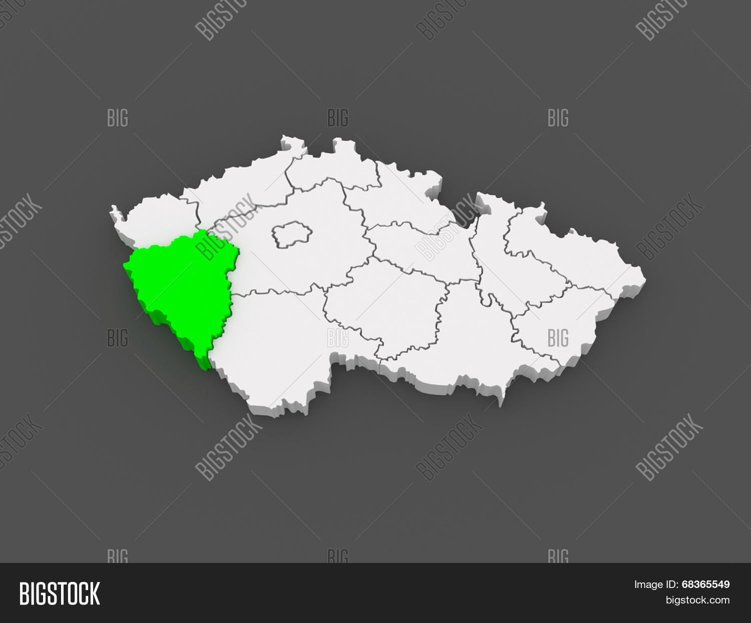 Map Plzen Region. Image & Photo (Free Trial) | Bigstock