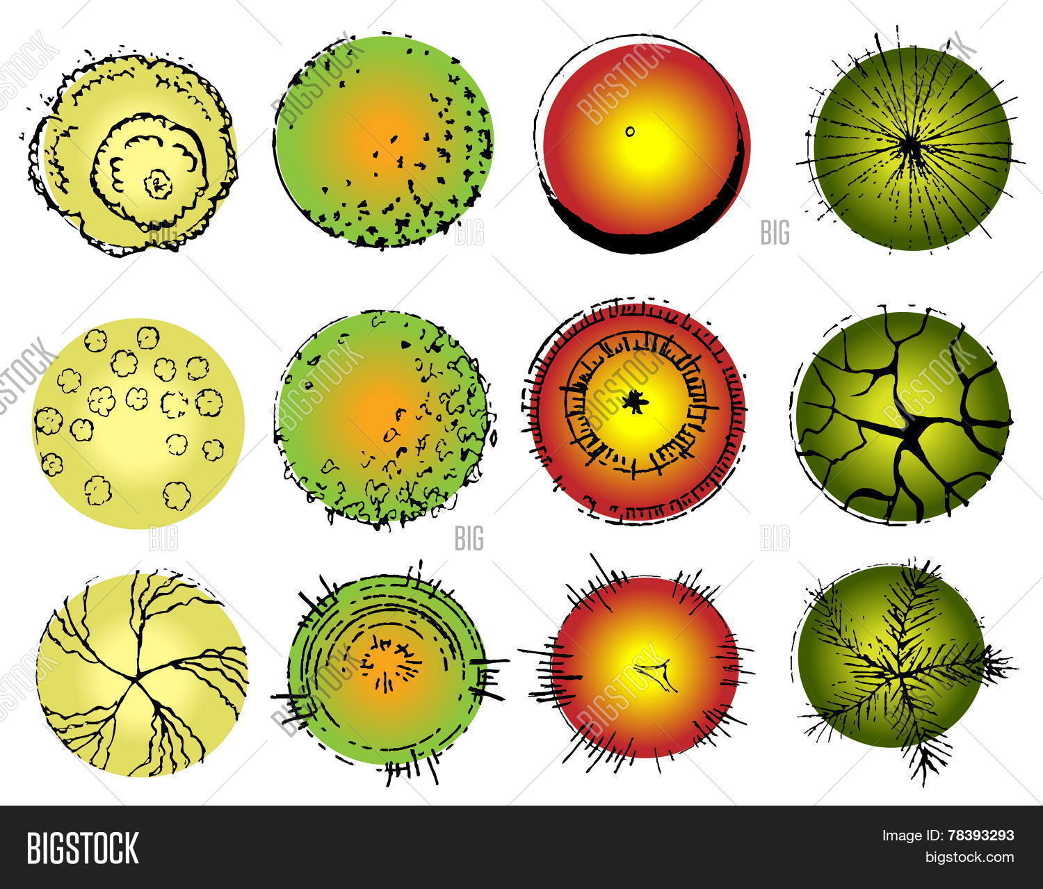 Set Treetop Symbols, Vector & Photo (Free Trial) | Bigstock