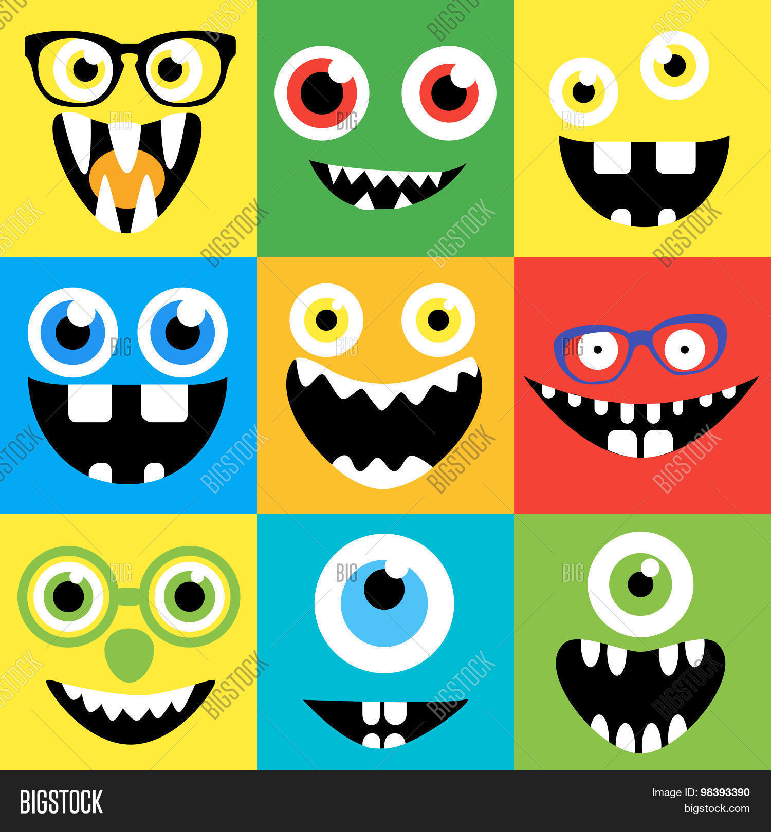 Cartoon Monster Faces Vector & Photo (Free Trial) | Bigstock