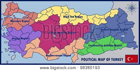 Political Map Turkey Vector & Photo (Free Trial) | Bigstock