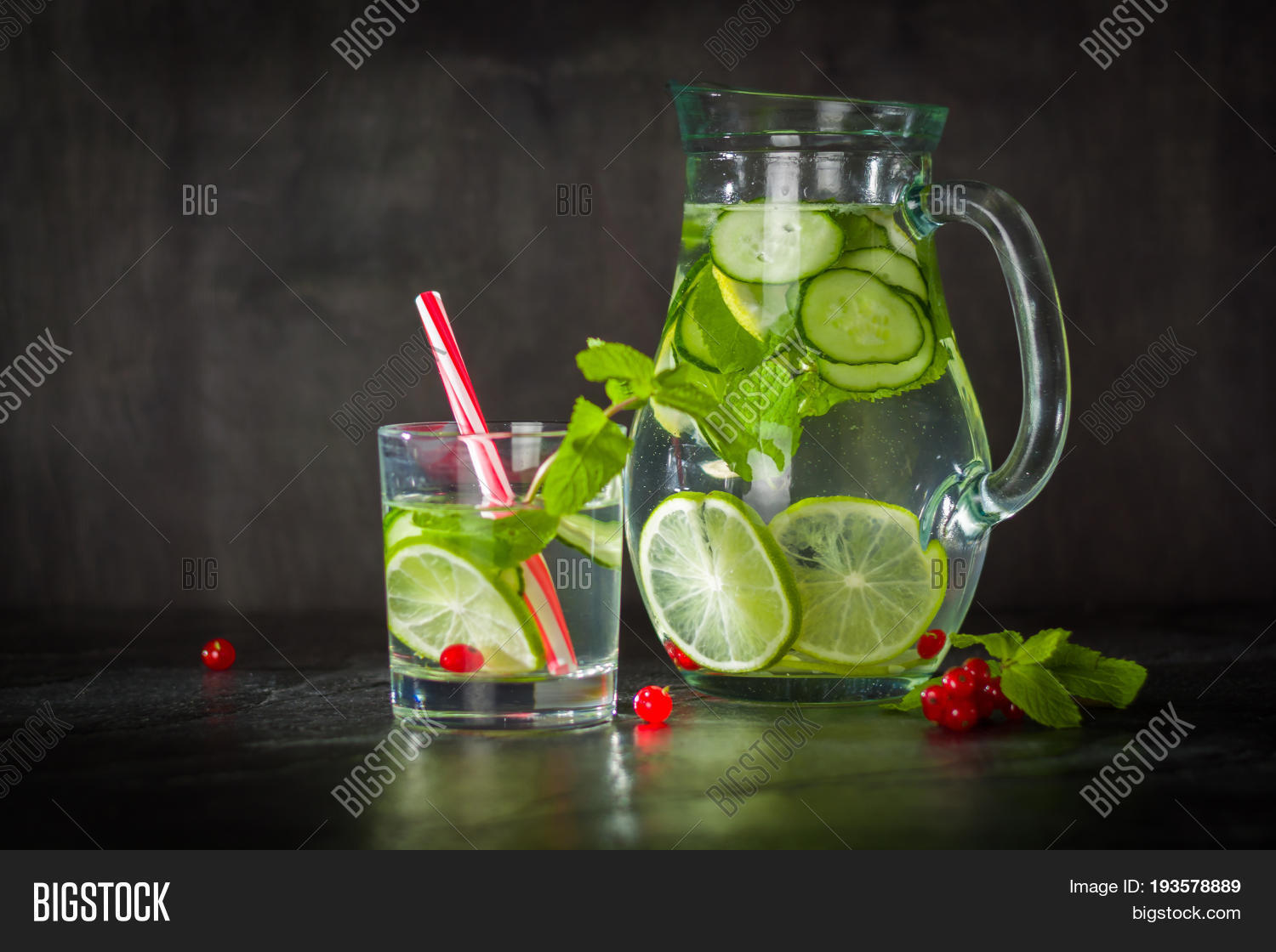 Water Detox Glass Jar Image & Photo (Free Trial) | Bigstock