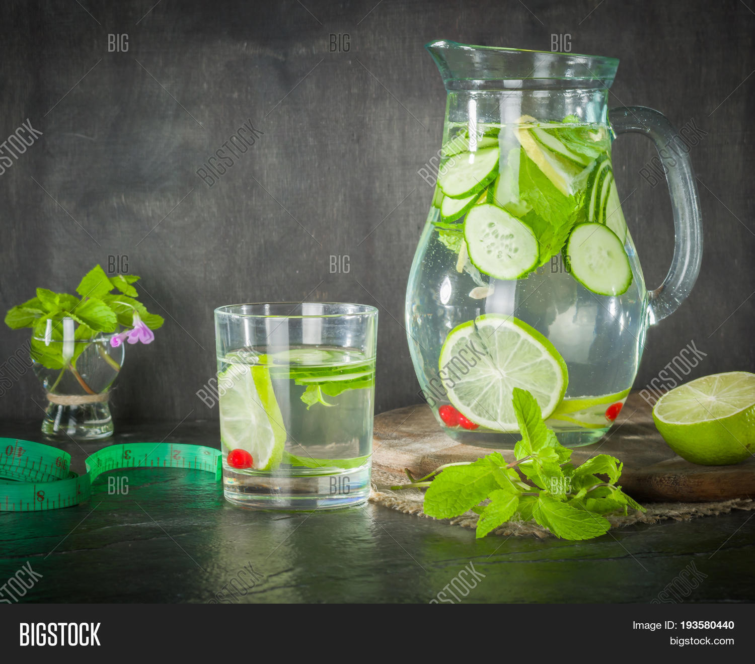 Water Detox Glass Jar Image & Photo (Free Trial) | Bigstock