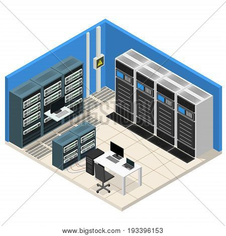 Interior Server Room Vector & Photo (Free Trial) | Bigstock