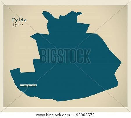 Modern Map - Fylde Image & Photo (Free Trial) | Bigstock