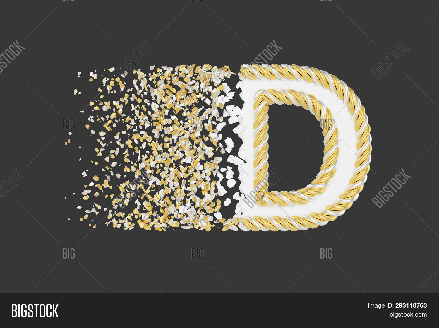 Shattering Letter D 3d Image & Photo (Free Trial) | Bigstock
