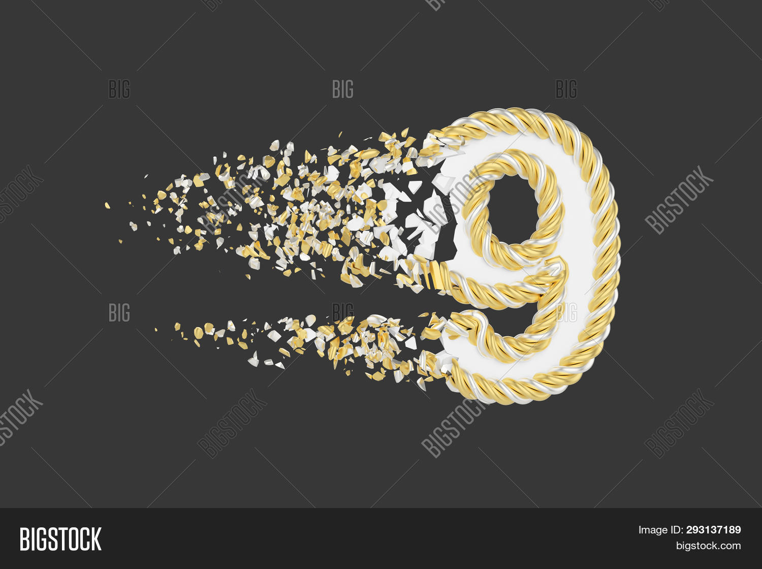 Shattering Number 9 3d Image & Photo (Free Trial) | Bigstock