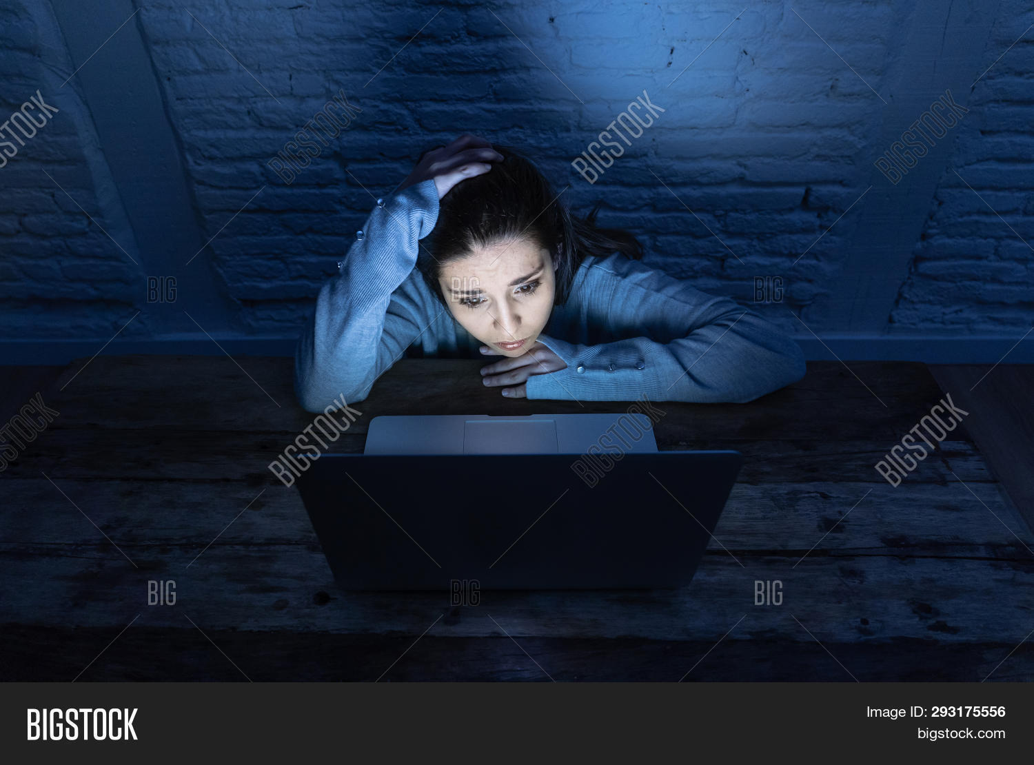 Scared Woman On Laptop Image & Photo (Free Trial) | Bigstock