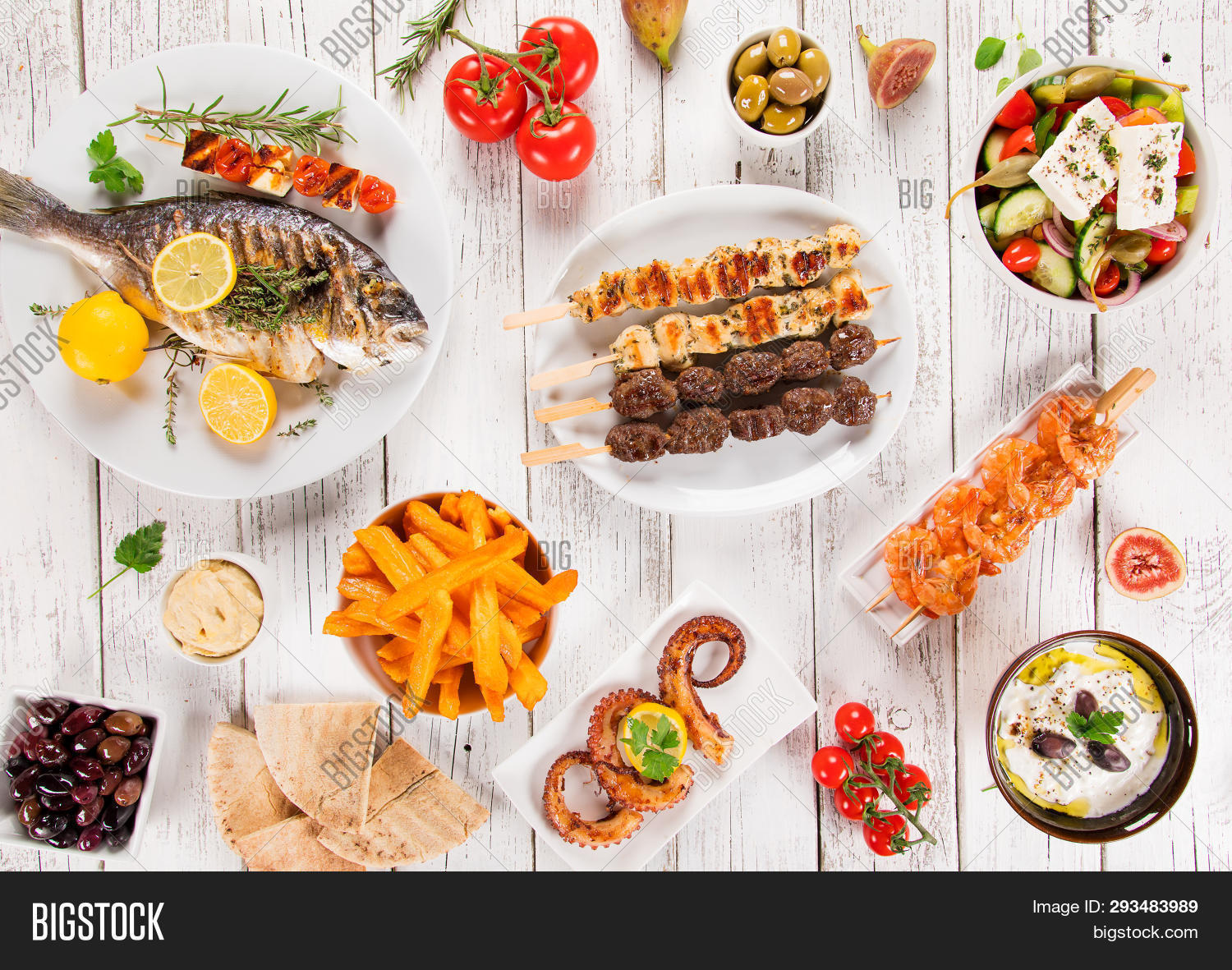 Greek Food Background Image & Photo (Free Trial) | Bigstock