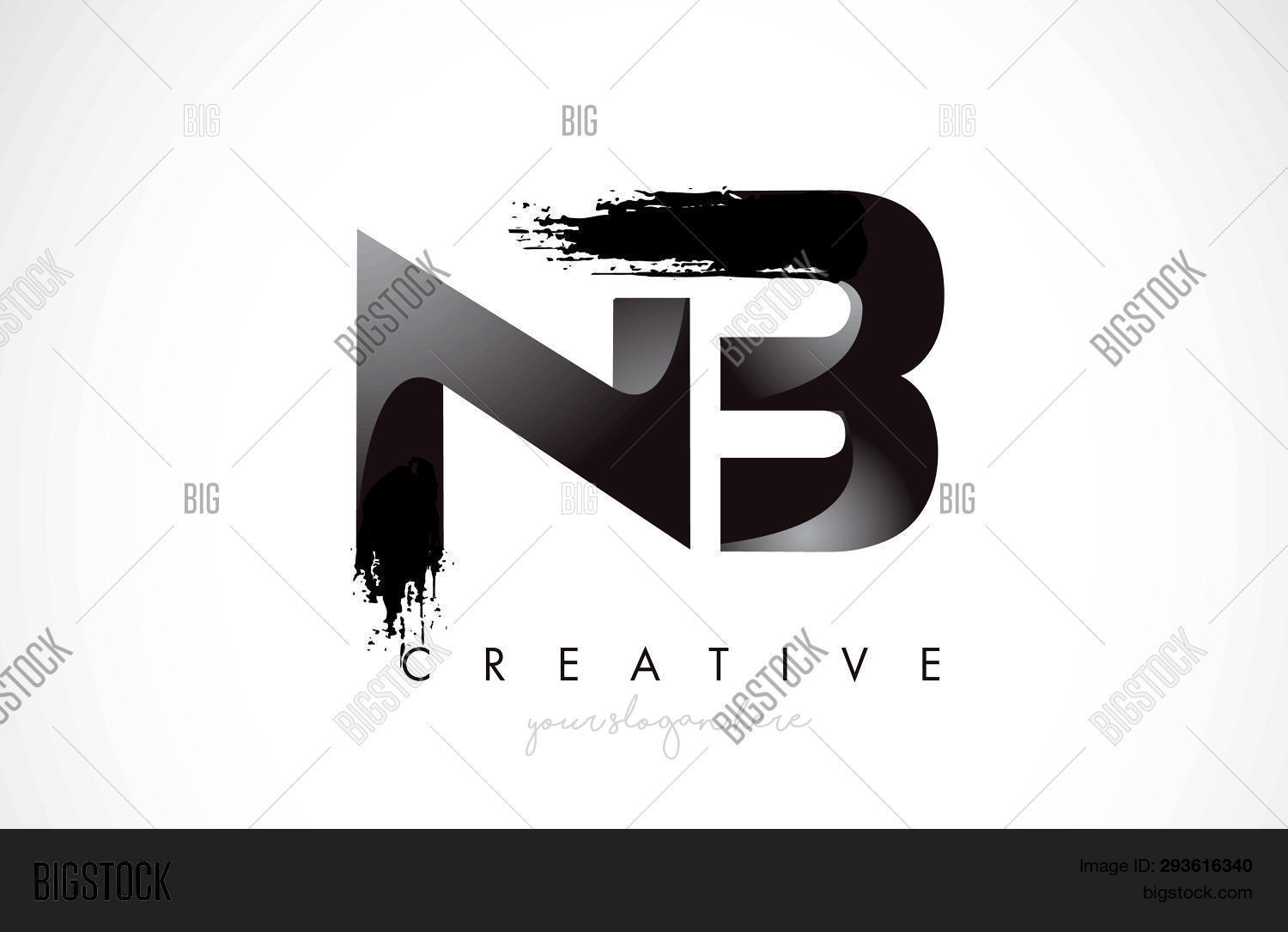 Nb Letter Design Vector & Photo (Free Trial) | Bigstock