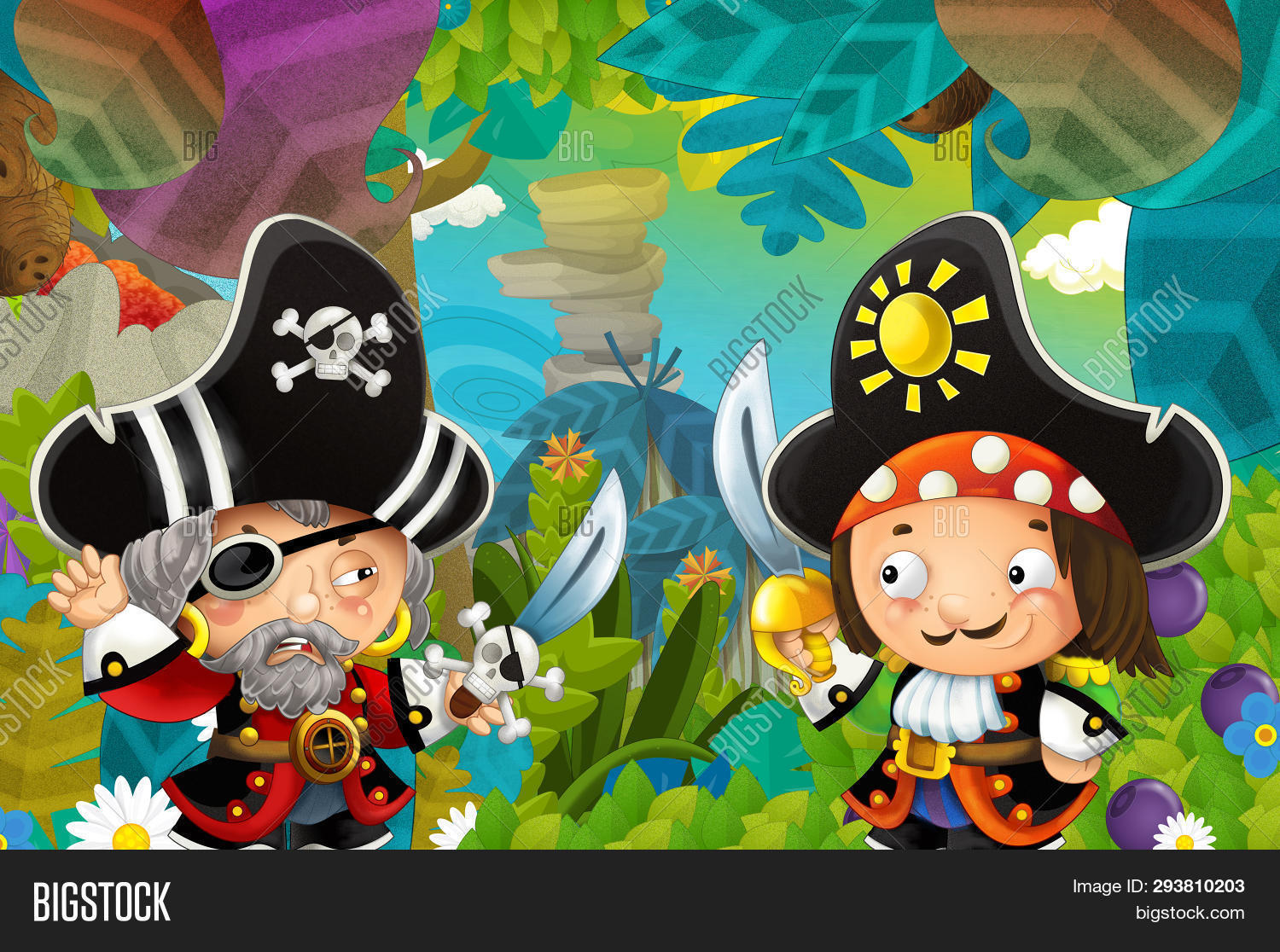 Cartoon Scene Pirates Image & Photo (Free Trial) | Bigstock